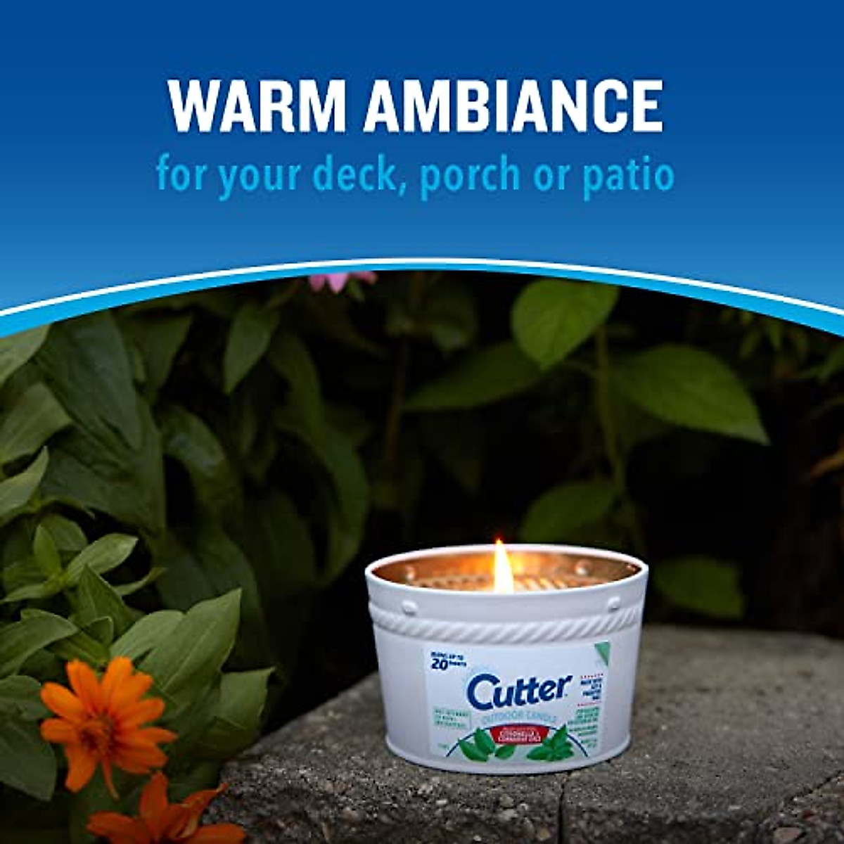 Cutter Citronella and Cornmint Outdoor Candle, 11 ounces, Made with Soy Wax for Outdoor Use