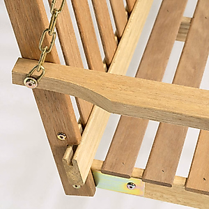 Traditional 4-Foot Wooden Porch Swing Seat with Chains Woodlawn&Home, 800018