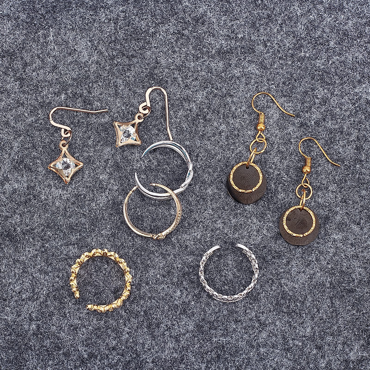 BENECREAT 15.5 x 78.5 Dark Gray Adhesive Felt Sheets Fabric Sticky Sheets Fabric Peel Stick for DIY Costume Making and Jewelry Box