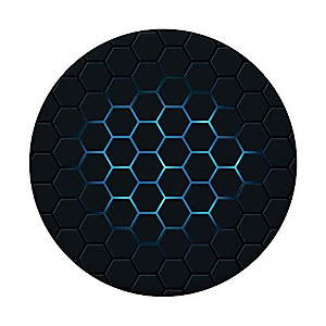 Black and blue design hexagon cool honeycomb for boys men PopSockets Swappable PopGrip