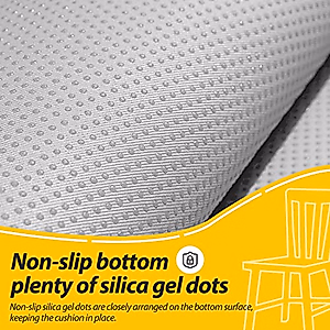 AAAAAcessories D-Shaped Chair Cushions for Dining Chairs with Ties and Removable Cover, 2" Thick Dining Kitchen Chair Pads, Indoor Dining Room Chair Cushions, 17" x 16", Set of 4, Beige