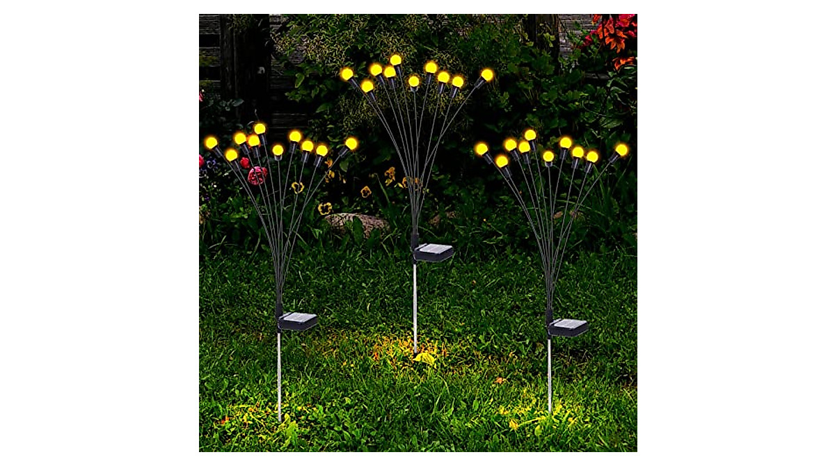 Swaying Solar Firefly Lights Outdoor - 6 Pack Waterproof Garden Decor