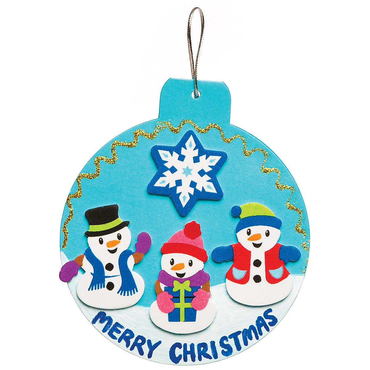 Baker Ross AR685 Snowman Foam Stickers - Pack of 120, for Kids' Christmas Crafts and Art Projects, Cards, Party Bags, and Ornaments, White