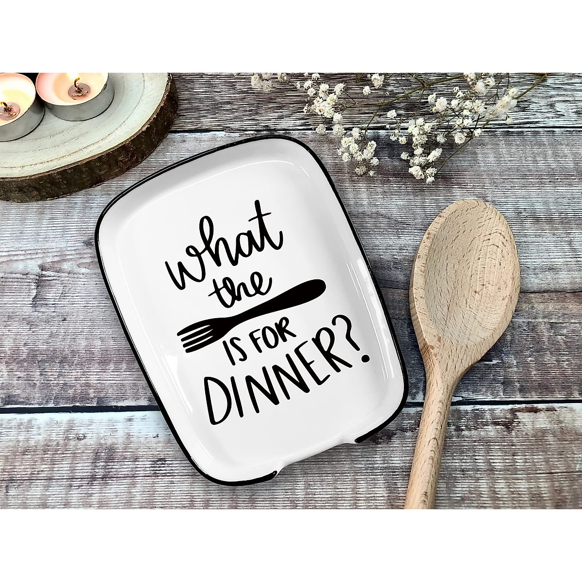 Ceramic Fork Spoon Rest What The Fork Is for Dinner, Functional Kitchenware Spoon Rest for Dinner Party, Dining Table, Kitchen Countertop or Stove Top