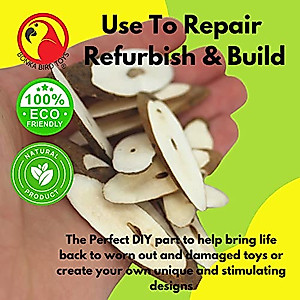 Bonka Bird Toys 3405 (Pk12) Extra Thin Natural Sola Slices 2.25" x 0.125", Medium Parrot Foot Talon Cage Toy, Conure, Lories, Lorikeets, and Similar