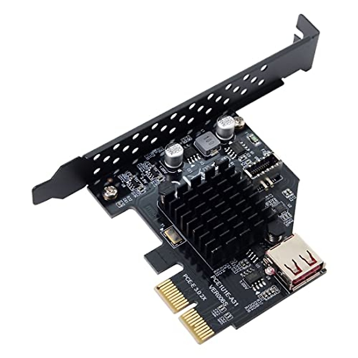 ChenYang 2 Port USB 2.0 ＆ USB 3.1 Gen 2 Type-E Front Panel Socket to PCI-E 2X PCI Express Expansion Card Adapter