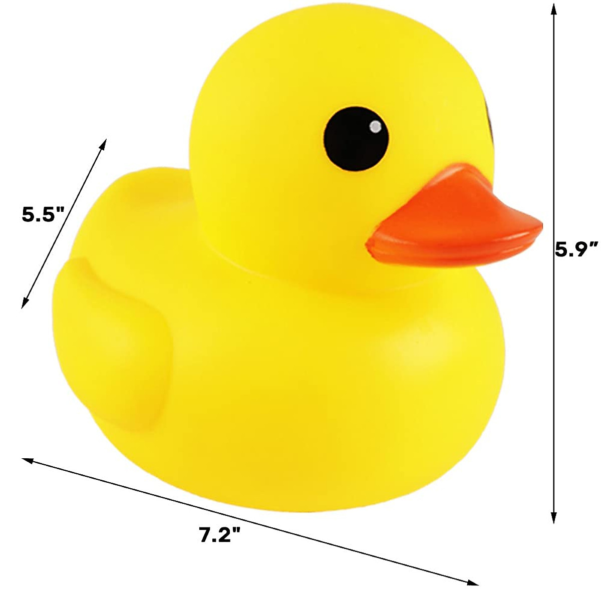 CICITOYWO Yellow Rubber Ducks, Preschool Large Bath Toys Bathtub Floating Squeaky Duckies Gift for Baby Shower Infants Kids Toddler Party Decoration, 7.2 inches (Large)