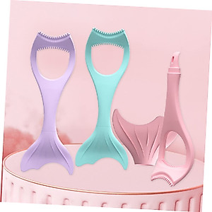 FRCOLOR 3pcs Mascara Brush Silicone Eyeliner Applicator Eyelash Drawing Tool Pink Tools Lash Separator Eyeliner Guide Template Women Eyeliner Stencils Girl Eye Make up Tools Make up Aids