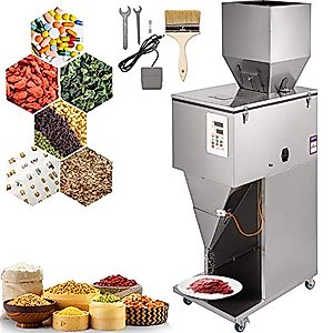 VEVOR 2000g Filler 10-15 bag/min, Full Automatic Particle 18 cm Film Width, Powder Weighing Filling Machine for Industries, Silver