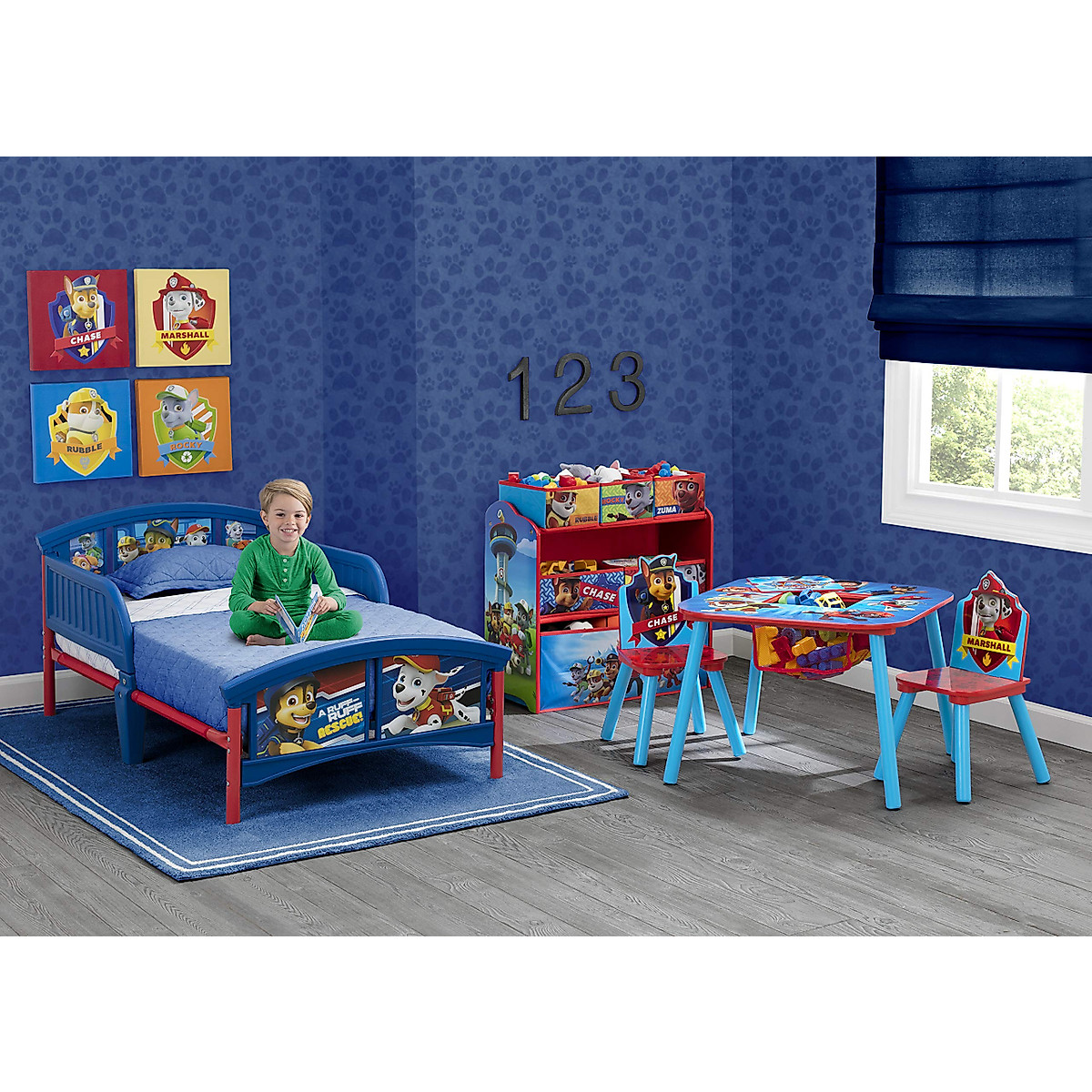 Delta Children Kids Table and Chair Set With Storage (2 Chairs Included) - Ideal for Arts & Crafts, Snack Time, Homeschooling, Homework & More, Nick Jr. PAW Patrol