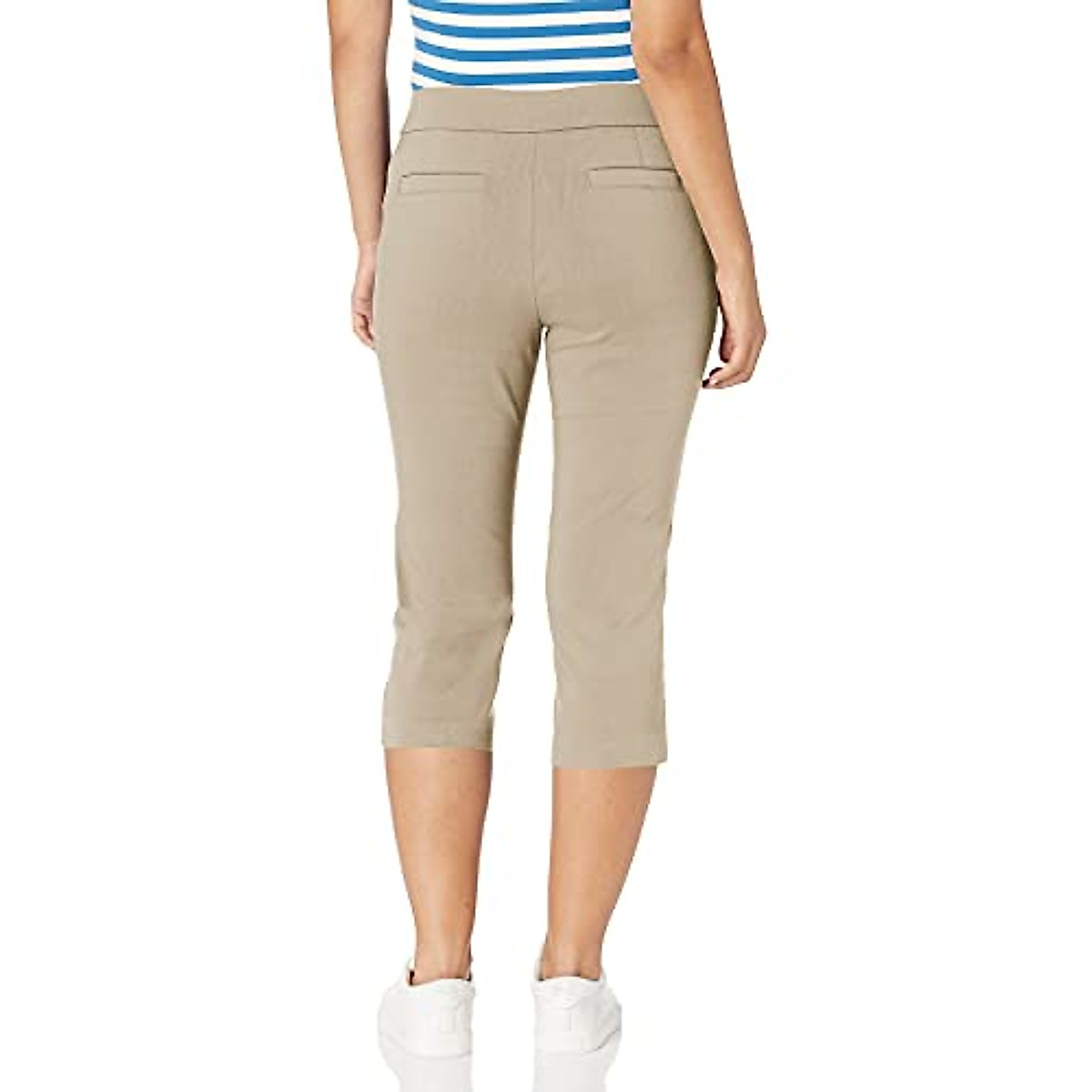 Briggs New York Womens Pull On Capri Pocket Casual Pants, Cobblestone, 12 US