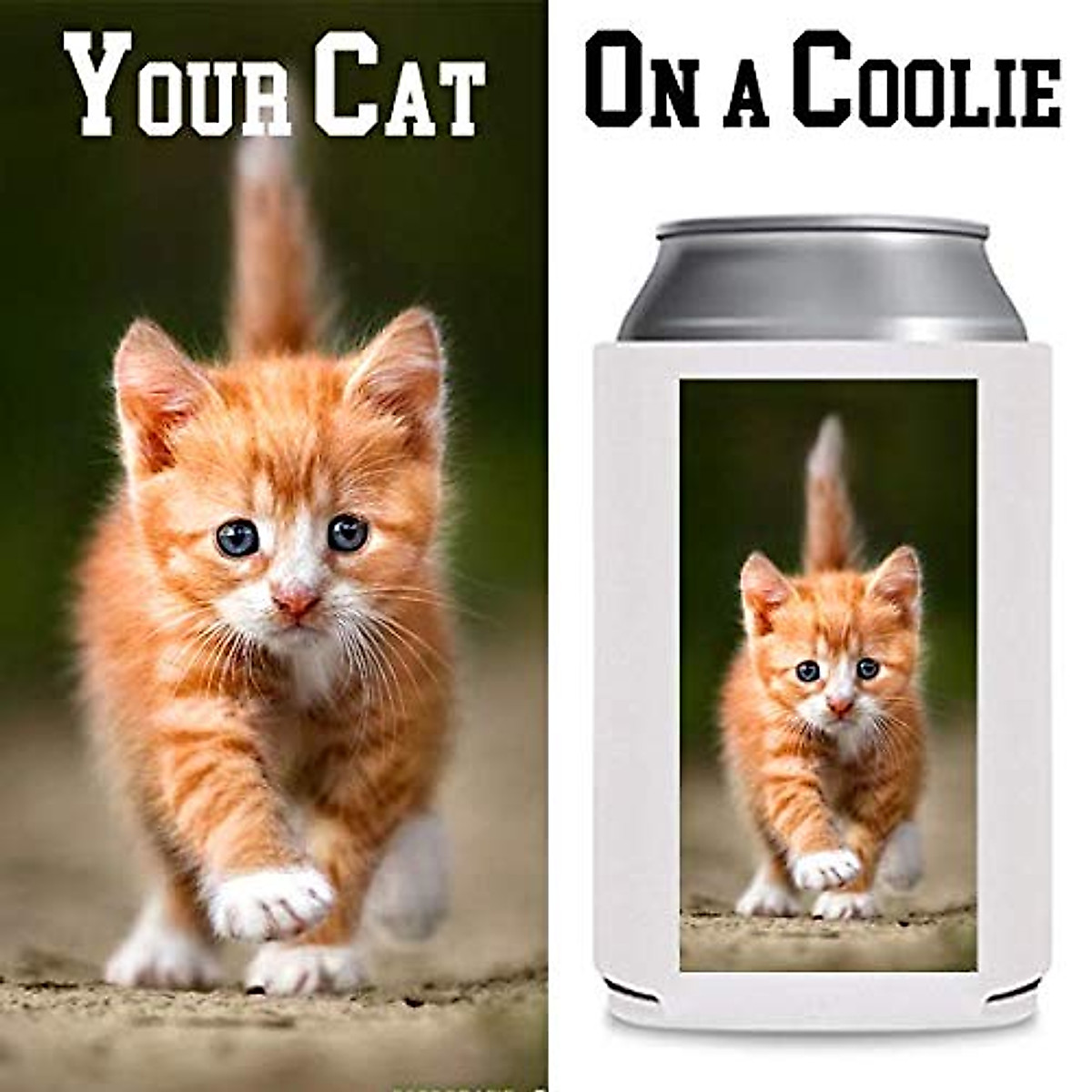 Cool Coast Products | Personalized Custom Can Cooler | Upload ANY Photo Full Color | Funny Novelty Can Coolie Huggie | Beverage Holder | Craft Beer Engagement Wedding Gifts | Insulated (2 Pack)