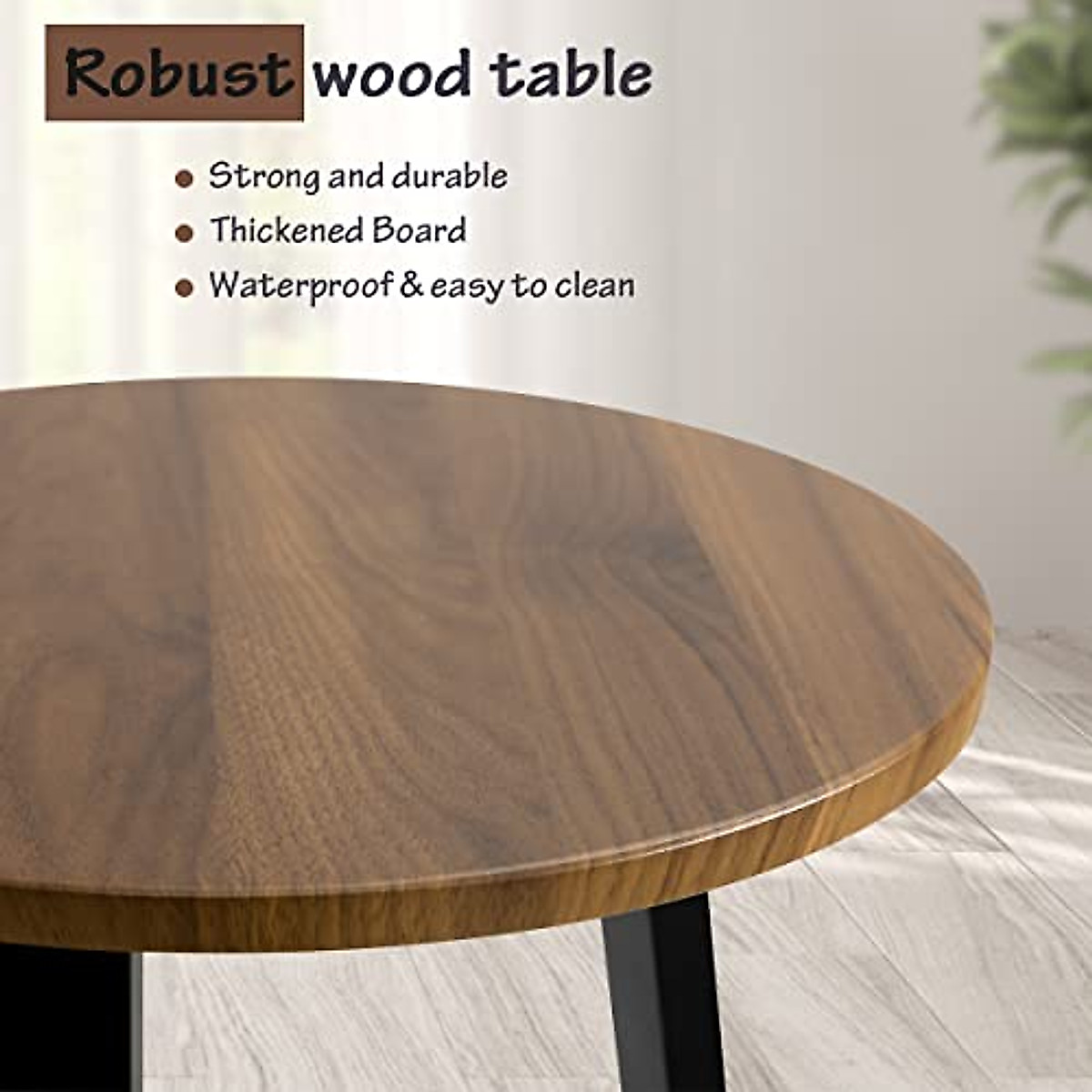 TINSAWOOD Small Side Table, Small End Table for Living Room, Bedroom, Balcony & Small Spaces, Modern Home Decor Round Small Accent Table with Storage Shelf, Easy Assembly