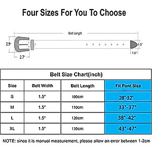 Vxrxal Men Rhinestone Belt Western Bling Studded Design Leather Diamond Belt for Jeans (M:fits waist size 33''-37'', black)