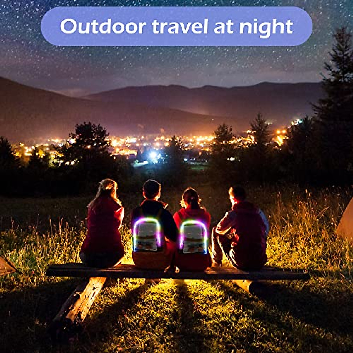 Mytium Clear Backpack,Transparent Backpack with Led lights See Through Backpack for Kids Adult School,Sport,Travel,Stadium-Large