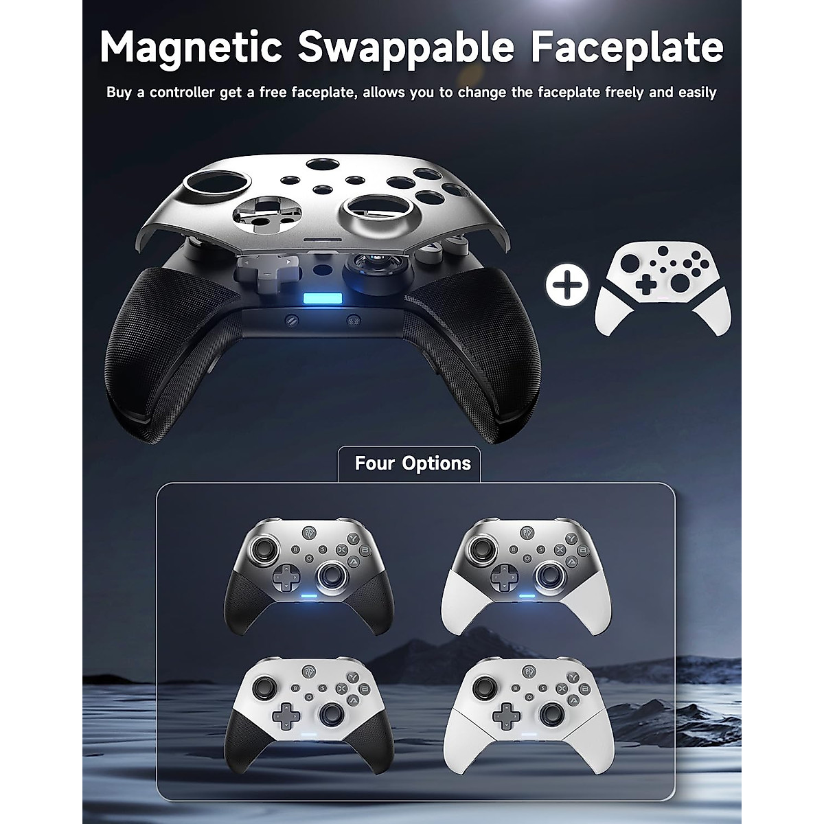 EasySMX X10 PC Controller for Black Myth: Wukong - Enhanced Wireless Bluetooth Controller with a Swappable Faceplate/Hall Joysticks and Triggers for PC/Switch/Steam/Android TV/Android and iOS Mobile