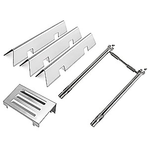 67060 Heat Deflector,7635 15.3'' Flavorizer Bars,69785 Burner Tube Replacement Parts Repair Kit for Weber Spirit II 200 Series(with Up Front Control ),Model Years 2017 and Newer (Spirit II 200 Series)
