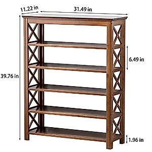 SOBIBO Shoe Rack Organizer, 6 Tier Bamboo Shoe Rack for Entryway, Front Door for Entryway,Closet and Bedroom Shoe Rack Storage, Shoe Shelf