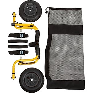 Suspenz Stowable Kayak Carrier Cart, SK Trailer Cart with Airless Wheels and Straps, Yellow, (22-1166)