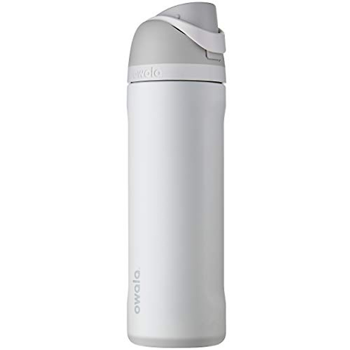 Owala FreeSip Insulated Stainless Steel Water Bottle with Straw & Silicone Water Bottle Boot, Anti-Slip Protective Sleeve Cover for 24-oz FreeSip, Twist, and Flip Stainless Steel Water Bottles, Grey