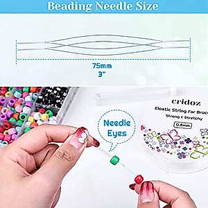 Stretchy String for Bracelets, Cridoz 5 Rolls Clear Elastic String Stretch Cord Jewelry Bead Bracelet String with 2 Pcs Beading Needles for Seed Beads, Pony Beads, Bracelets and Jewelry Making (Assort