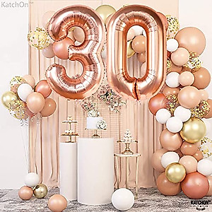 Giant, Rose Gold 30 Balloon Numbers - 40 Inch, 30th Birthday Decorations for Women | 30th Birthday Balloons Set | Rose Gold 30 Balloons, Talk 30 To Me Birthday Decorations | 30th Balloons for Her