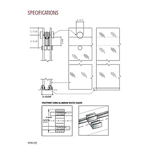 Eurotech Showers VITRA-200 56.5-60" W x 78" H Twinglide Frameless Shower Door w/ 3/8" Clear Tempered Glass (Brushed Nickel)