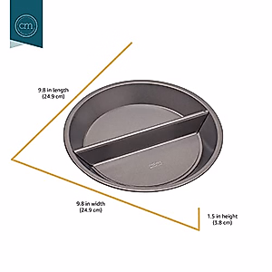 Chicago Metallic Professional Non-Stick Split Decision Pie Pan, 9-Inch, Gray