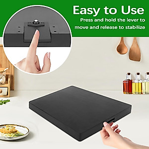 Sliding Tray for Coffee Maker - Appliance Slider 360° Rolling Tray With Wheels & Brake for Kitchen Countertop, Sliding Pull Out Mat for Ninja Air Fryer Coffee Pot Under the Cabinet (14"W ×17"D) Black