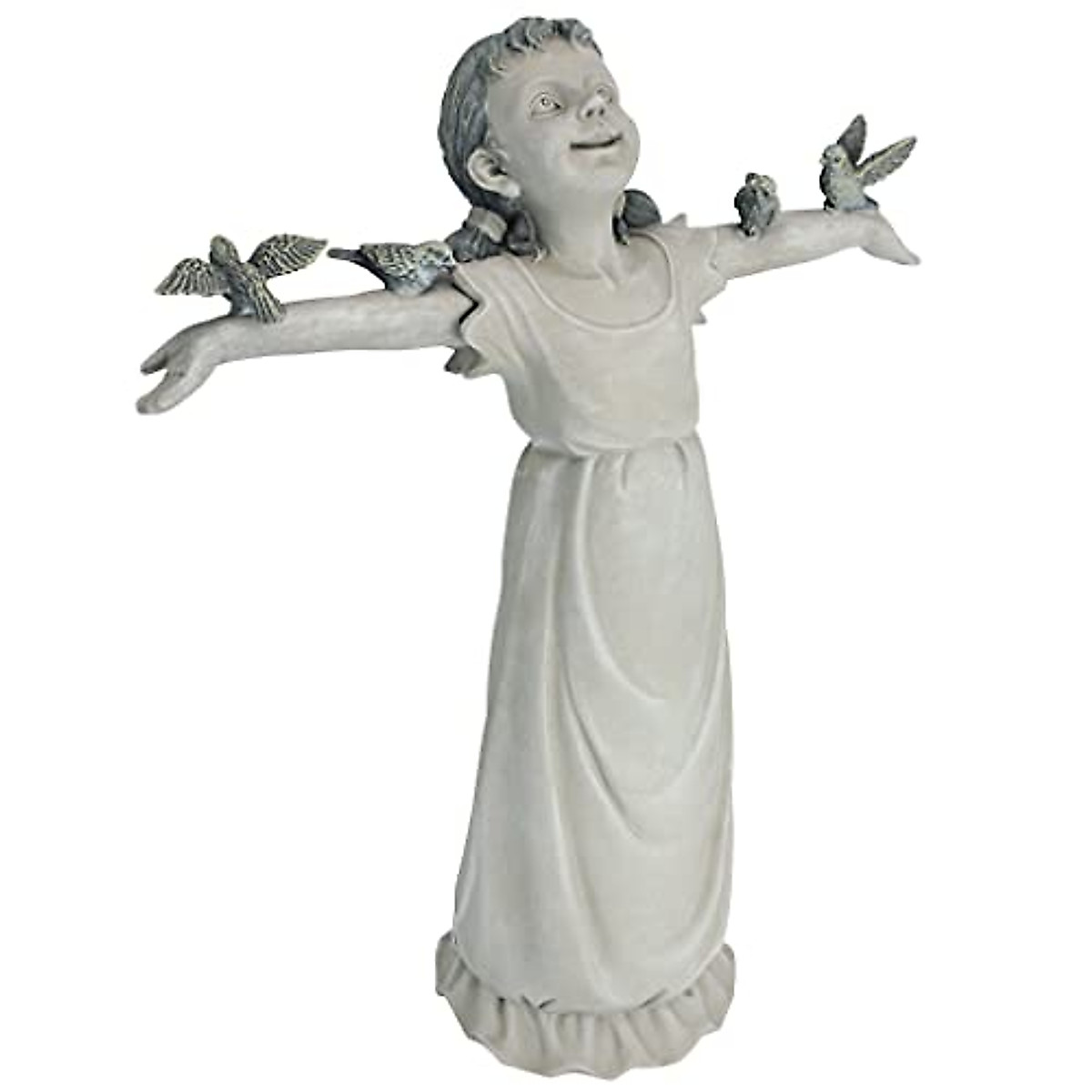 Design Toscano NG34012 Basking in God's Glory Little Girl Outdoor Garden Statue, Medium, Two Tone Stone