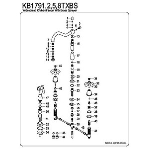 Kingston Brass KB1795TXBS French Country Widespread Kitchen Faucet with Brass Sprayer, Oil Rubbed Bronze,8-1/4 inch Spout Reach