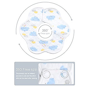 10-Pack 360 Rotate Baby Bibs for Eating and Drooling, Soft and Waterproof Bibs for Boys Girls