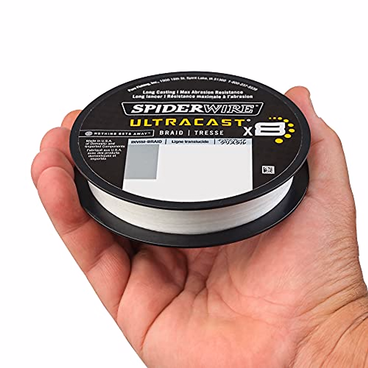 SpiderWire Ultracast Braid Vanish Fluorocarbon Dual Spool, 30lb Translucent Braid with 50lb Clear Fluoro Leader, 164yd | 150m
