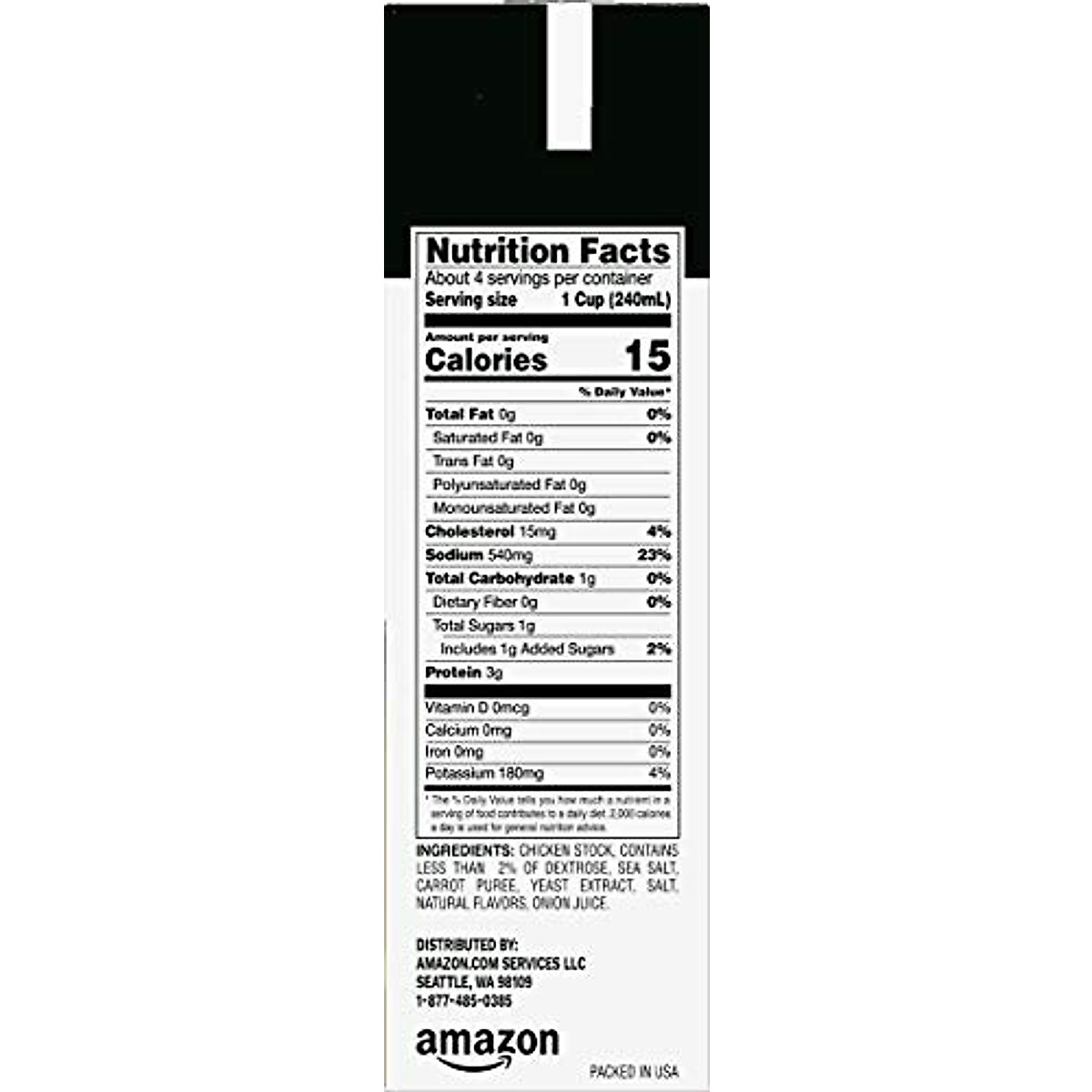 Amazon Brand - Happy Belly Chicken Stock, 32 fl oz (Pack of 1)