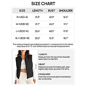 MEROKEETY Women's Quilted Puffer Vest Lightweight Stand-up Collar Soild Color Warm Outewear, Black, X-Large