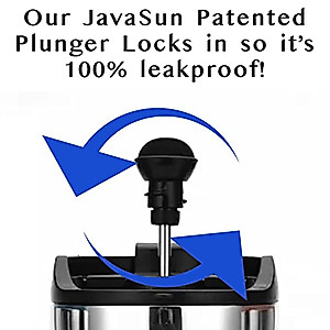 JavaSun French Press Travel Mug 16oz, Large Deluxe Coffee and Tea maker (Black)