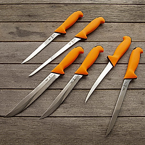 Mercer Culinary Mercer Sport Knife, 9" Utility Fishing Slicer, Scalloped, Orange M13801, One Size, Multi