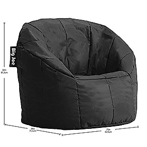Big Joe Milano Bean Bag Chair, Black Smartmax, Durable Polyester Nylon Blend, 2.5 feet