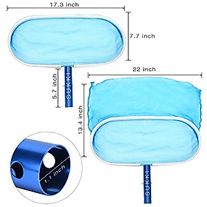 SUKKI Heavy Duty Pool Net Deep Bag Pool Skimmer Leaf Cleaning Pool Rake Fine Mesh Net