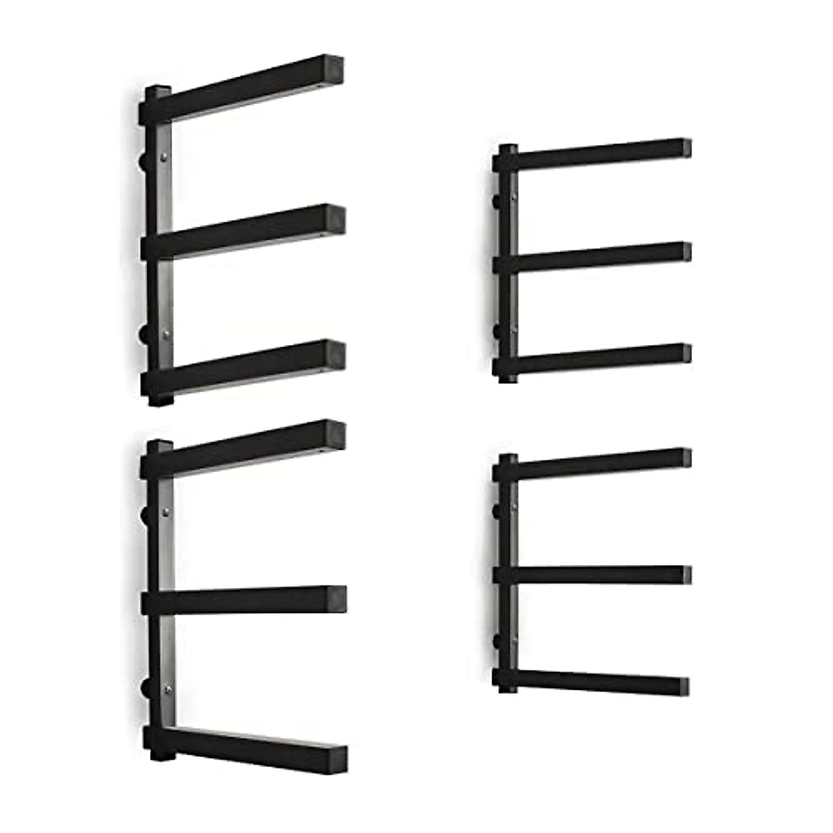 CLEAR STYLE Lumber Storage Rack and Wood Organizer Heavy Duty Metal Rack with 3-Level Wall Mount Levels up to 360LBS Perfect for Garage Storage 2 Pack