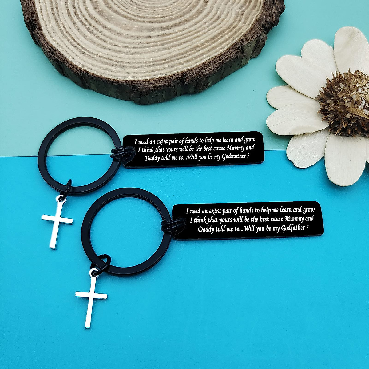 Godparent Gifts from Godchild Will You Be My Godmother/Godfather Keychain Set Godparents Announcement Gift Christening Gift First Communion Gift for Godmother Godfather Baptism Gift Godparents Jewelry