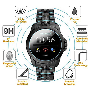 GGOOIG 4-Pack for New Fossil Men's Gen 5E 44mm Screen Protector, 2.5D 9H Hardness Tempered Glass Screen Protector for Fossil Men's Gen 5E 44mm Smartwatch