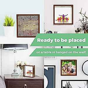 Gifts for Runners Men | 6x6x2 Wooden Shadow Box for The Male Runner | Gift for Female Runner | Ironman Triathlete | Marathon Runners Victory Men | Ideas for Athletes Hanger Sports Poster Triathlon