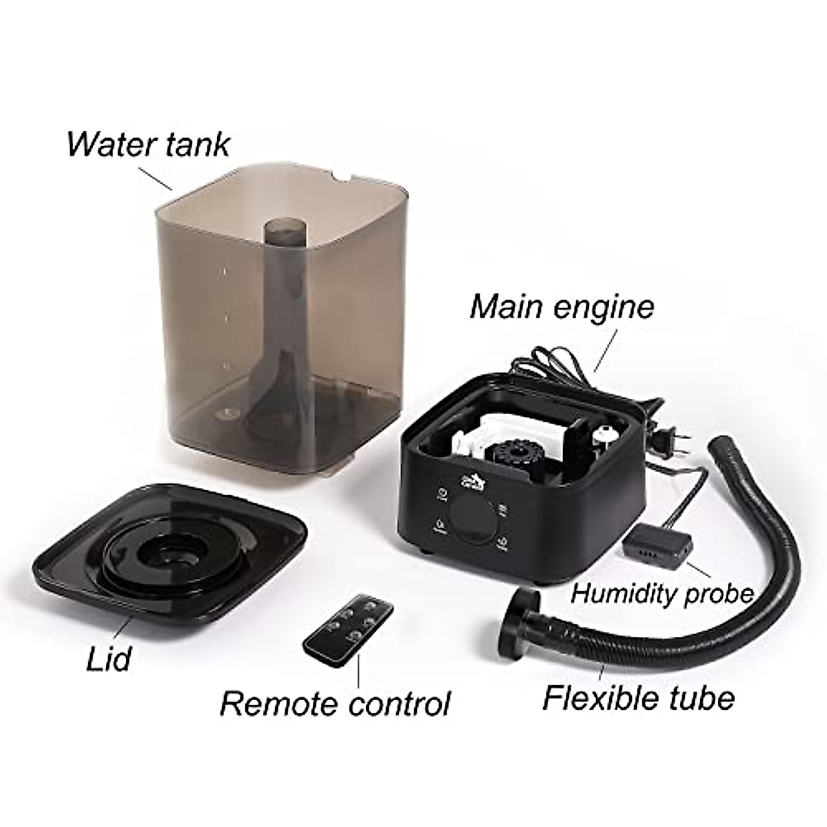 Reptile Fogger Digital Tank Timer 4.5L Top Filling Terrariums Humidifier Reptile Mister Lizard Tortoise Amphibian Foger with Hose for Reptiles, Amphibians, Herps, Vivarium