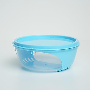 Unica Round Food Container, BPA-free Microwave Bowls with Lids, Airtight Container Serving, Stackable Mixing Bowl Set, Freezer & Dishwasher Safe, Set of 3, Blue, 16 oz, 6.12x6.12x2.54 in