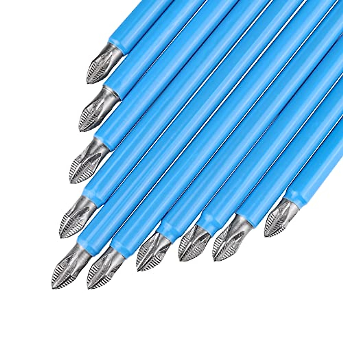Yakamoz 10Pcs 6-Inch Long Phillips Screwdriver Bit Set Magnetic Ph2 Impact Driver Bits #2 Phillips Bits with 1/4" Hex Shank for Impact Drill