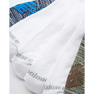 New Balance Men's Quarter Socks - 12 Pack Performance Cushioned Athletic Socks for Men with Arch Support (Shoe Size: 6-12.5), Size 6-12.5, Black/Grey Assorted