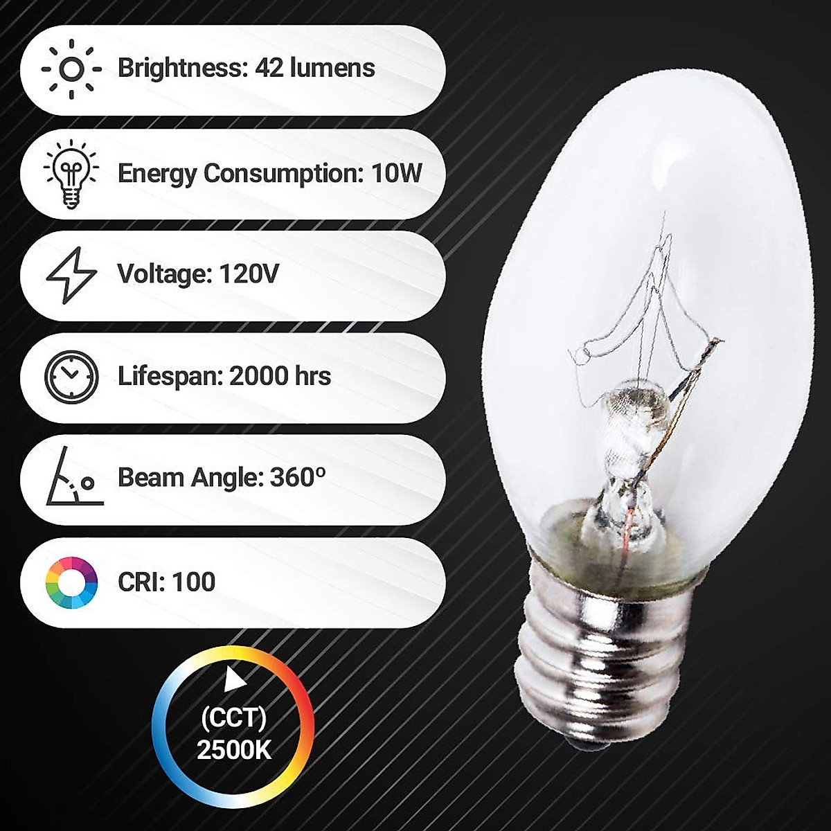 BlueStars Ultra Durable 22002263 10W 120V Light Bulb Replacement – Exact Fit for Whirlpool Kenmore KitchenAid Brands – Replaces WP22002263 3406124 4344740 PS11739347 AP6006279 - PACK of 2