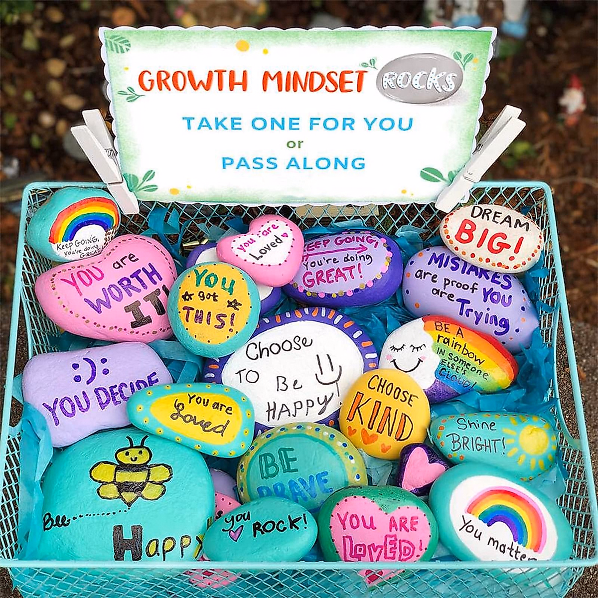 Simetufy 15 Pcs Rocks for Painting, River Rocks to Paint, 2"-3" Flat Painting Rocks, Smooth Rocks for Crafts, Natural Stones for DIY, Kindness Rocks Garden Decoration