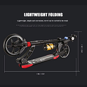WRRAC-Trampolines Scooter, Stunt Scooters 230MM Enlarged Wheels Adult Brush The Street Durable Push Scooter Foldable Height-Adjustable Double Shock Absorber Safe Design